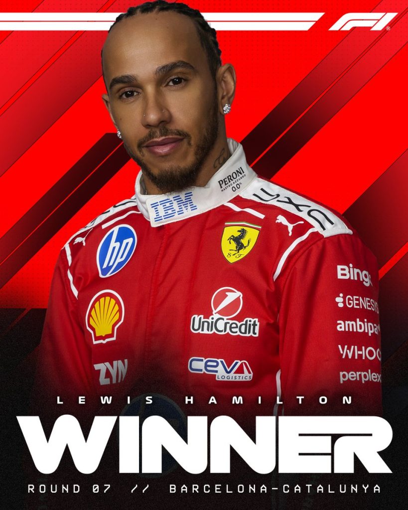 Lewis Hamilton gana su primera carrera con Ferrari en el GP de Barcelona